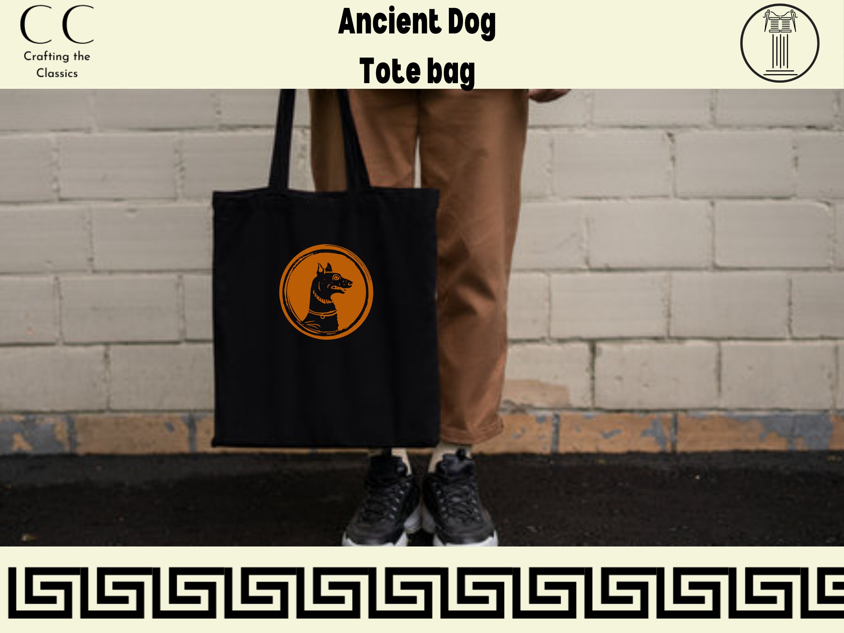 Ancient Greek Inspired Tote Bags Choose 1 of 4 Black Tote Designs - Etsy