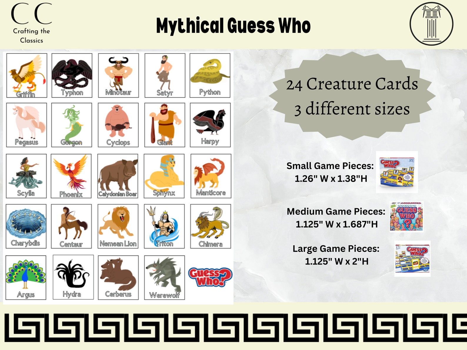 Greek Mythology Mythical Creature Guess Who Digital Download Greek ...