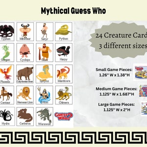 Greek Mythology Mythical Creature Guess Who Digital Download Greek ...