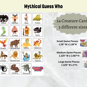 Greek Mythology Mythical Creature Guess Who | Digital Download | Greek ...