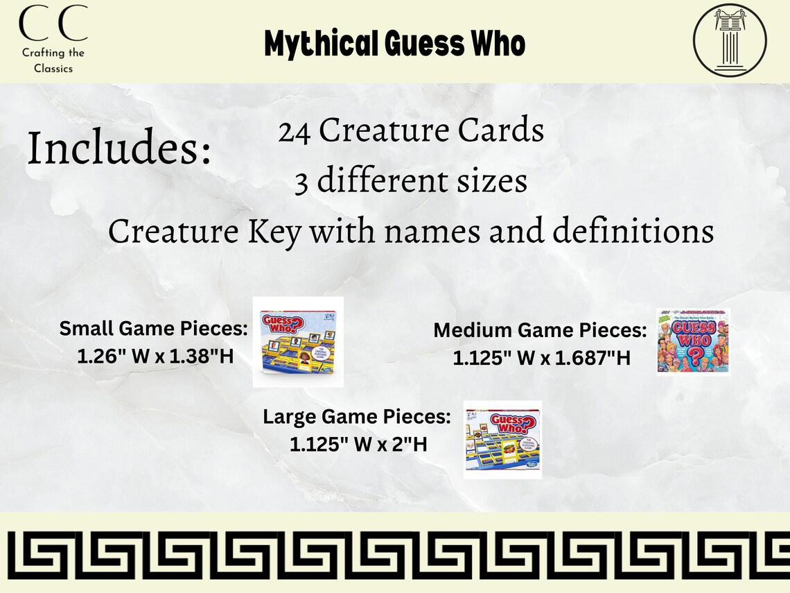 Greek Mythology Mythical Creature Guess Who Digital Download Greek ...