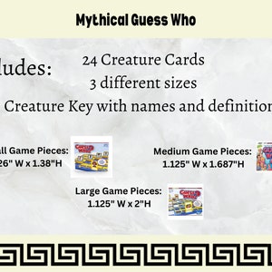 Greek Mythology Mythical Creature Guess Who Digital Download Greek ...