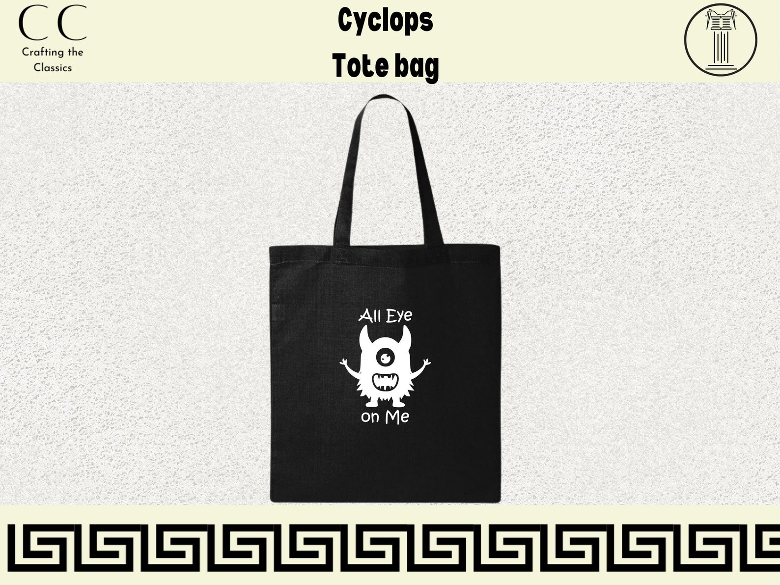 Ancient Greek Inspired Tote Bags Choose 1 of 4 Black Tote Designs - Etsy