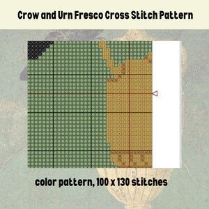 Roman Fresco Blackbird and Vase Cross Stitch Pattern Digital Download ...