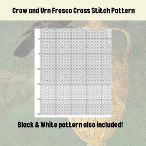 Roman Fresco Blackbird and Vase Cross Stitch Pattern Digital Download ...