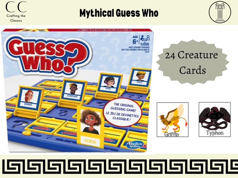 Greek Mythology Mythical Creature Guess Who Digital Download Greek ...