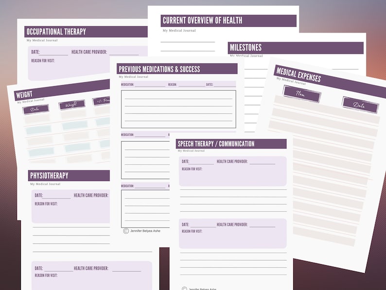 My Medical Journal PRINTABLE Health Tracker and Planner Digital ...