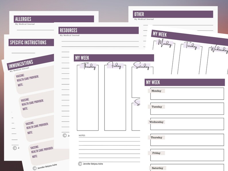 My Medical Journal PRINTABLE Health Tracker and Planner Digital ...
