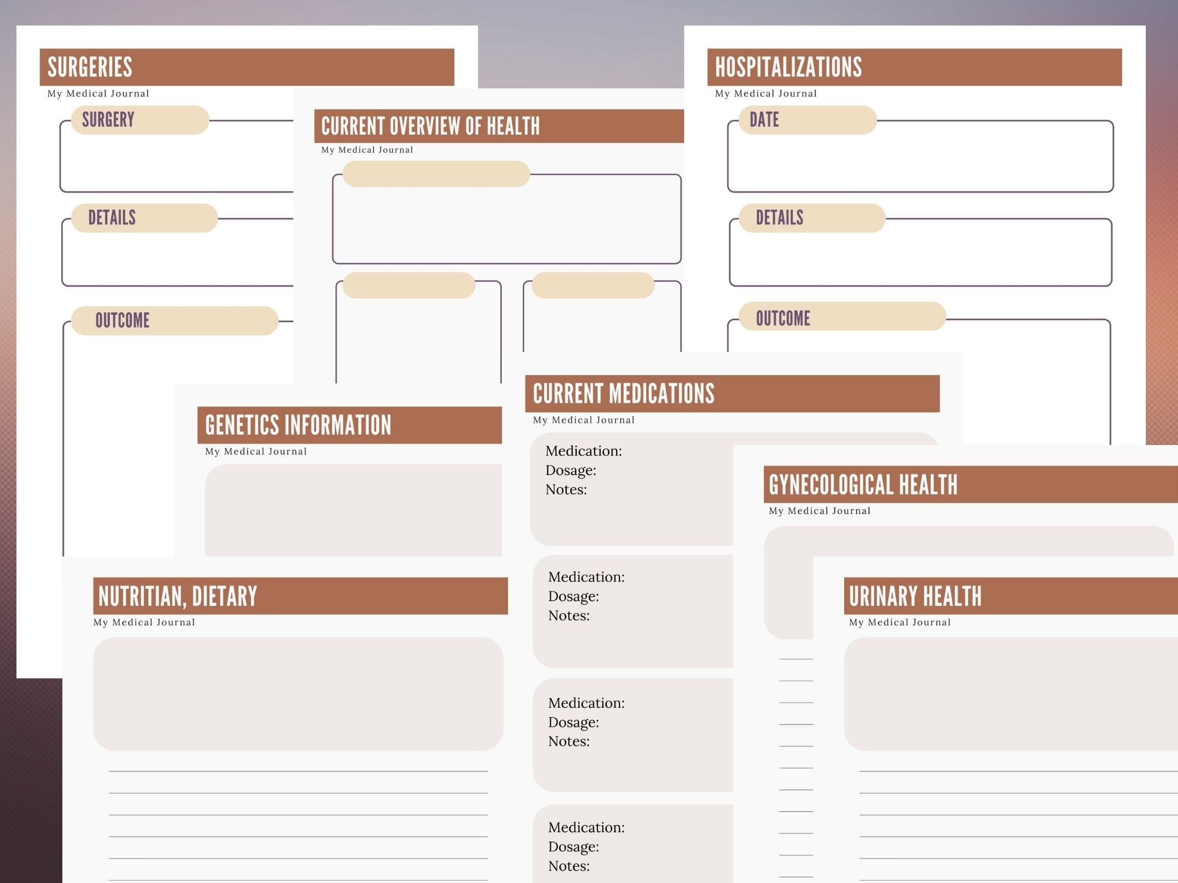 My Disability Medical Journal PRINTABLE Health Tracker and Planner ...
