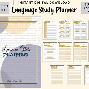 Printable Language Study Planner, Language Study Journal, Language ...