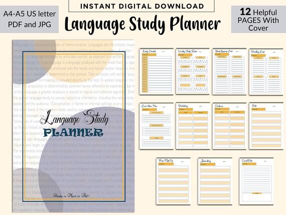 Printable Language Study Planner Language Study Journal | Etsy