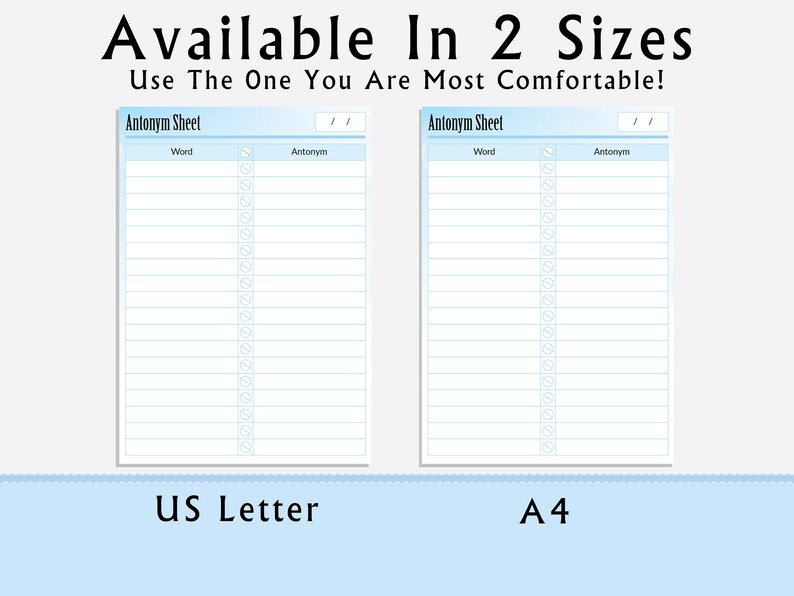 PRINTABLE Vocabulary Practice Sheet, Study Journal, Language Study ...