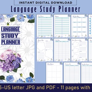 Printable Language Study Planner, Language Study Journal, Language ...