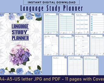 Printable Language Study Planner, Language Study Journal, Language ...