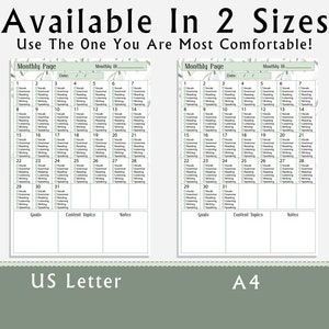 Monthly Language Tracker, Language Study Journal, Language Study ...