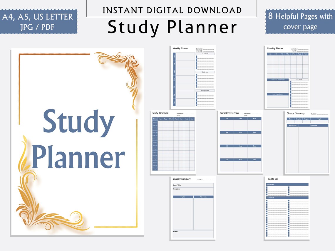 Printable Study Planner Language Study Journal Language | Etsy