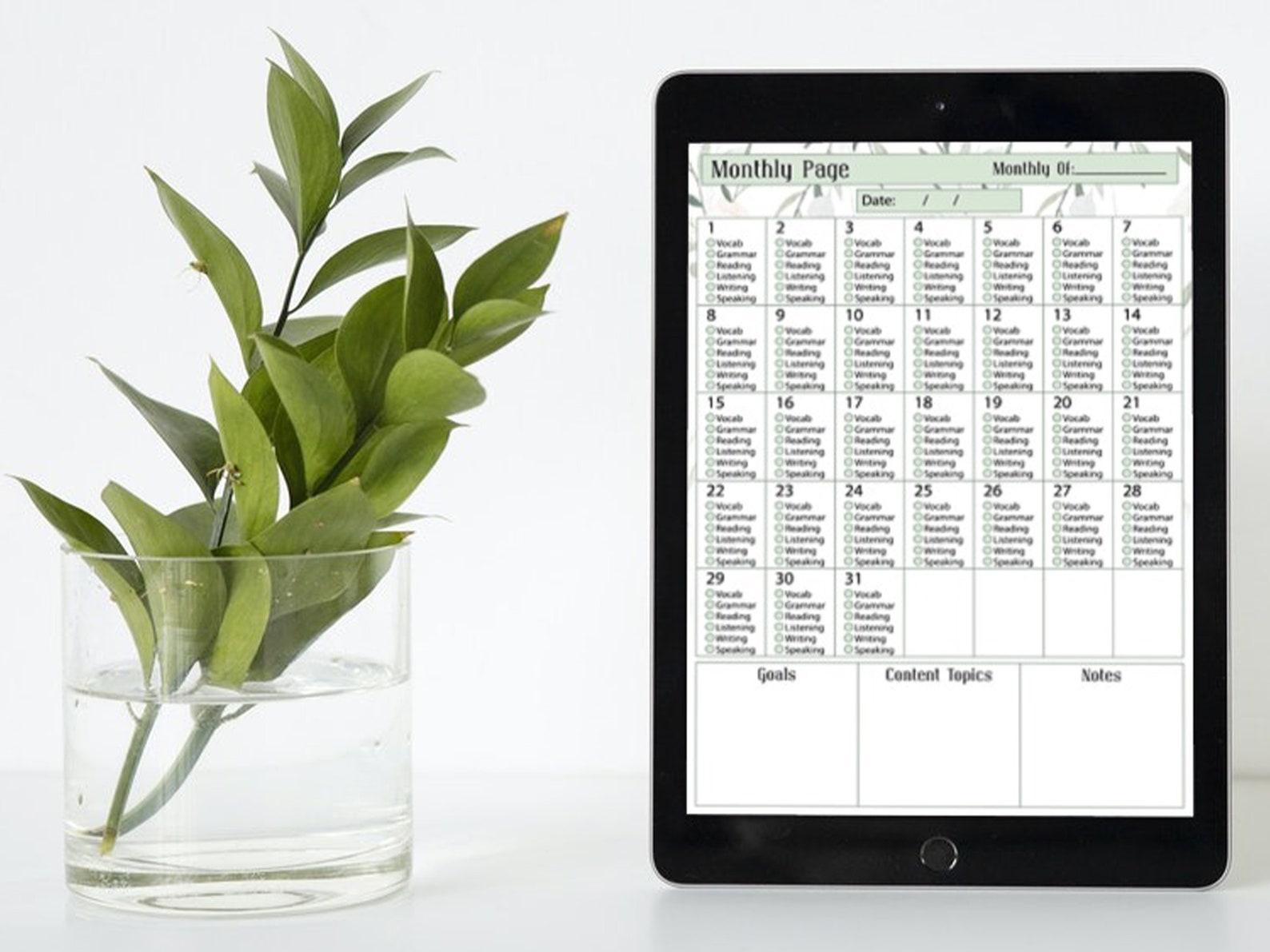 Monthly Language Tracker, Language Study Journal, Language Study ...