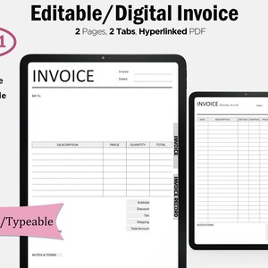 Invoice Template Editable Invoice Invoice Template PDF - Etsy