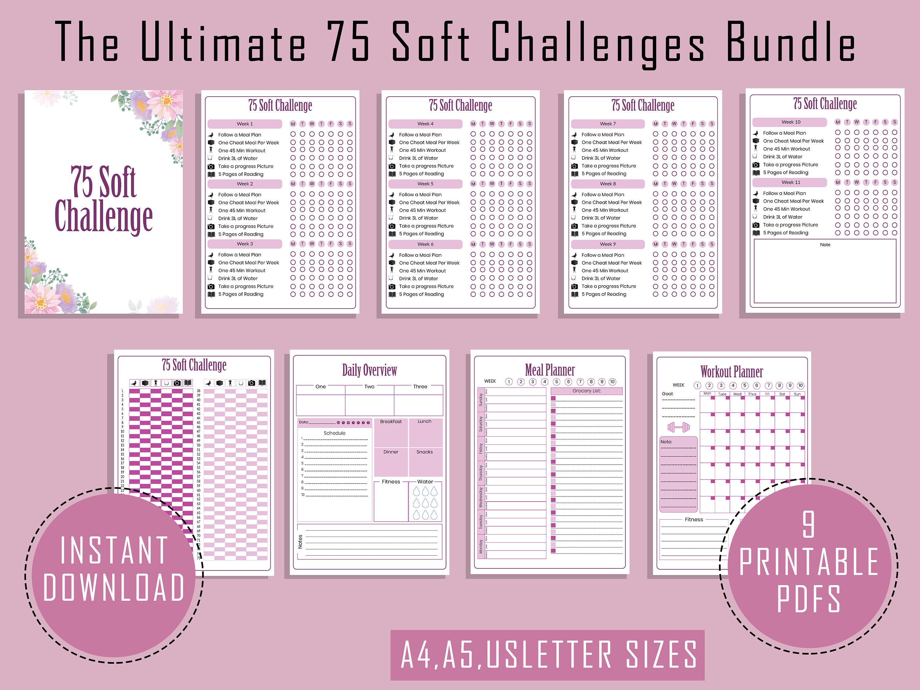 Printable 75 SOFT Challenge Tracker, 75soft Printable, 75soft, Easier ...