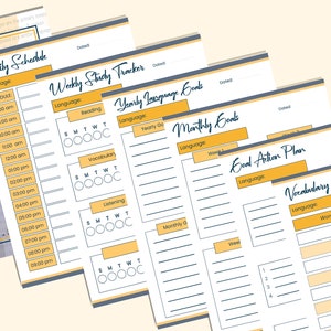 Printable Language Study Planner, Language Study Journal, Language ...
