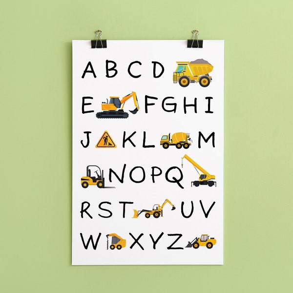 Truck Alphabet Poster - Etsy