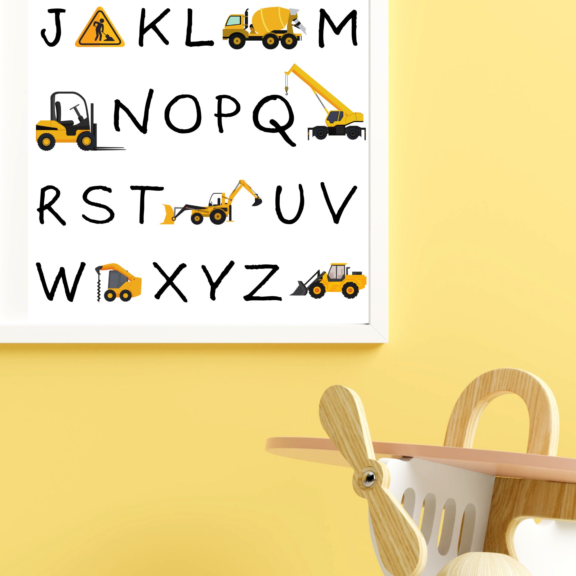 Construction Alphabet and Numbers PRINTABLE, Vehicles and Trucks ABC ...