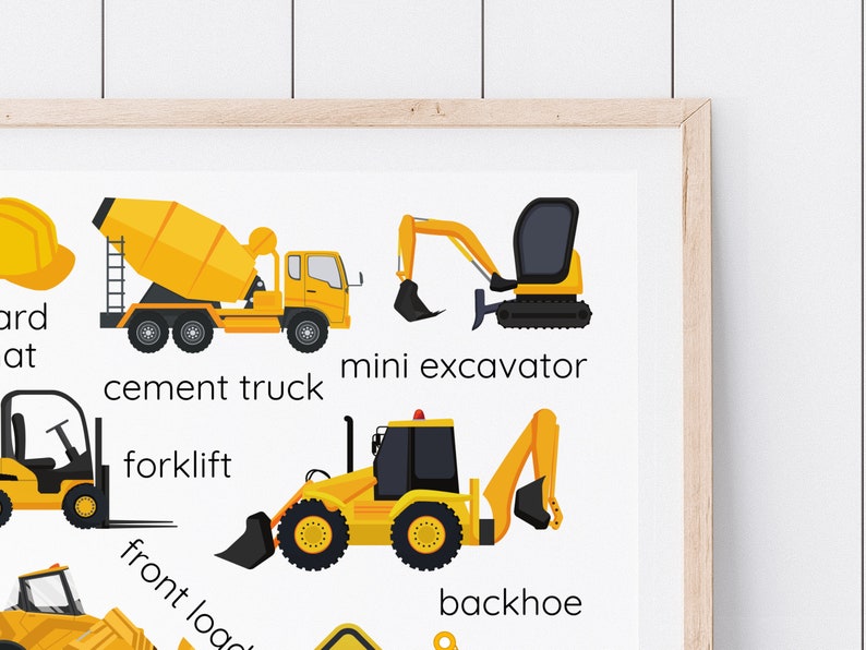 Construction Truck Names ABC 123 Print Set Letters A-Z - Etsy