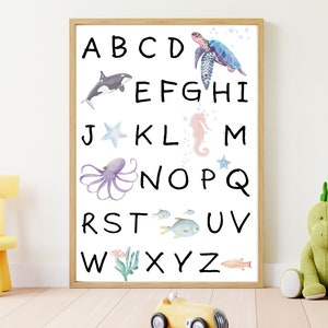 Watercolor Under the Sea Printables, ABC 123 Digital Download, Sea ...