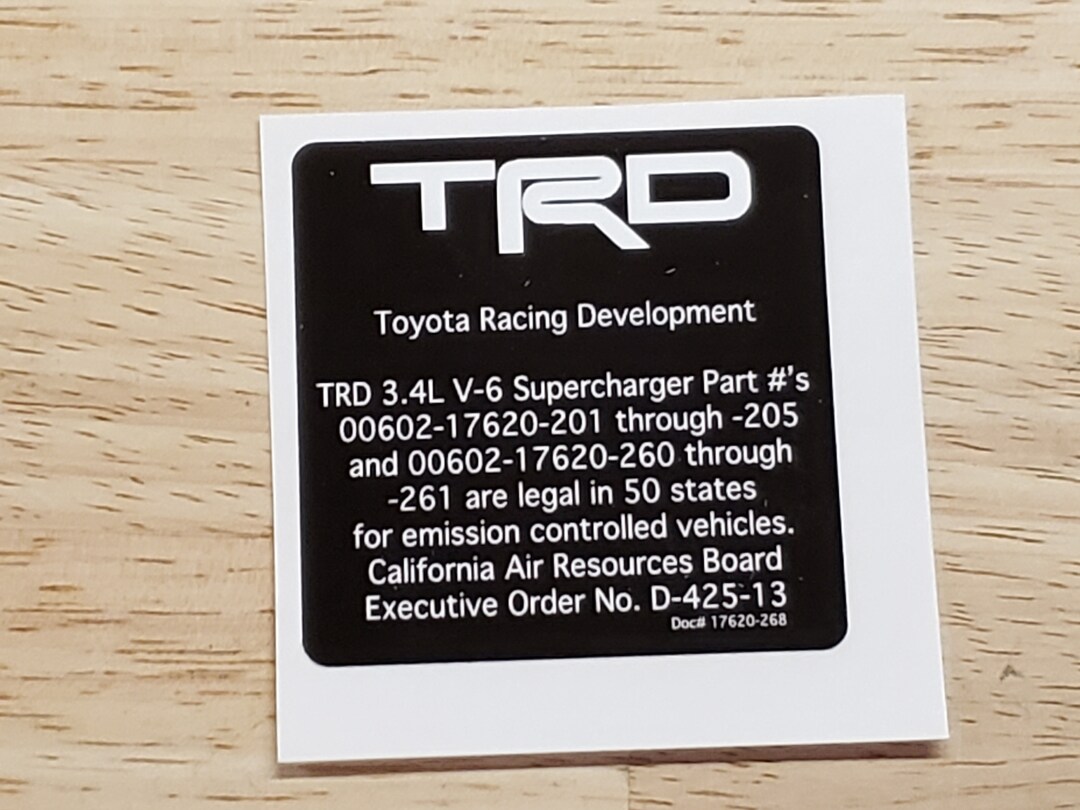 TRD Supercharger Part #'s (D-425-13) Label - Etsy