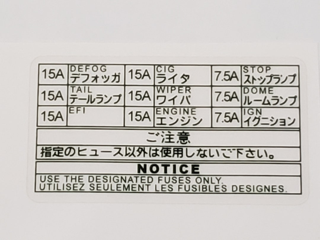 Kick Panel Fuse Cover Label - Etsy