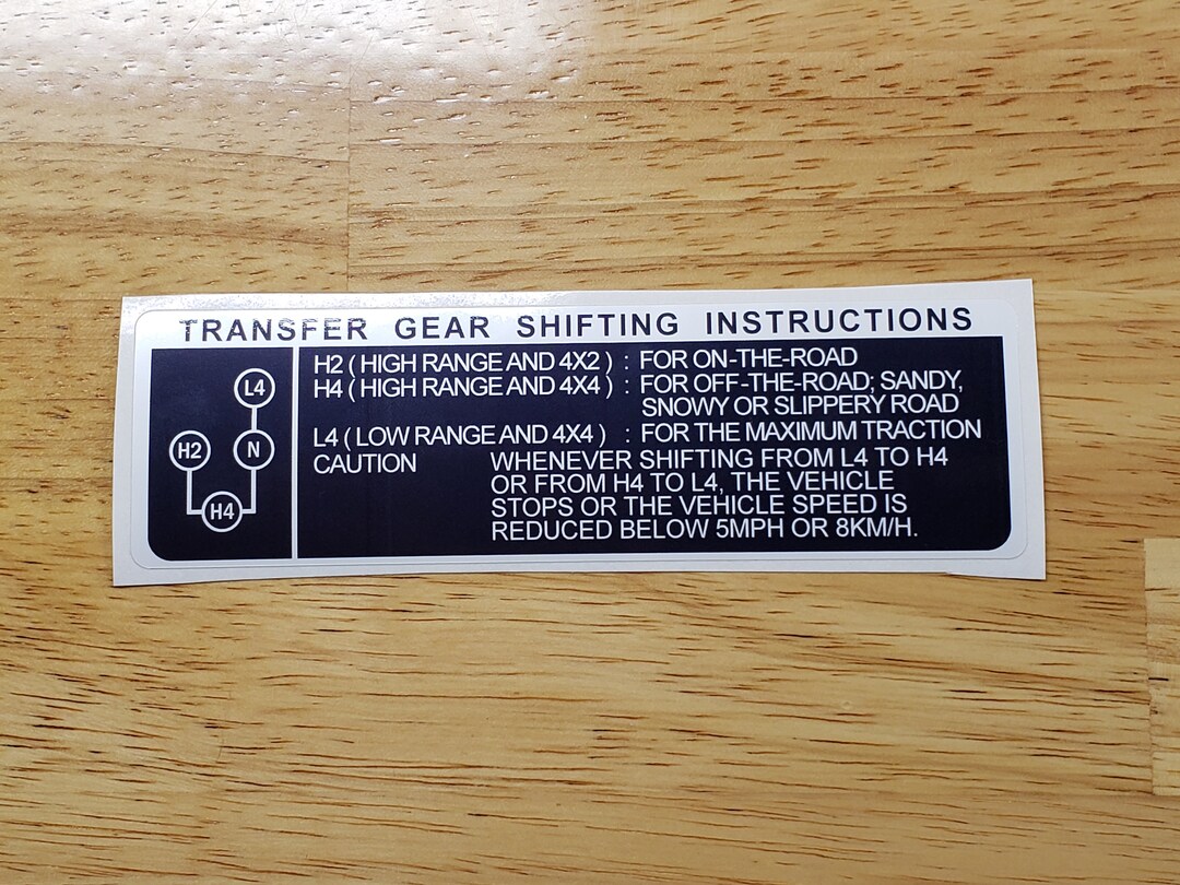 Toyota Transfer Gear Shifting Instructions (79-83) Labels Sticker ...