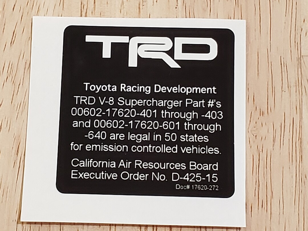 TRD Supercharger Part #'s (D-425-15) Label - Etsy