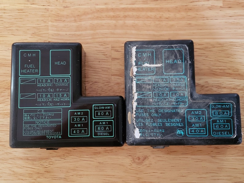 Toyota 1984-89 Engine Bay Fuse Box Label (15 AMP) - Etsy