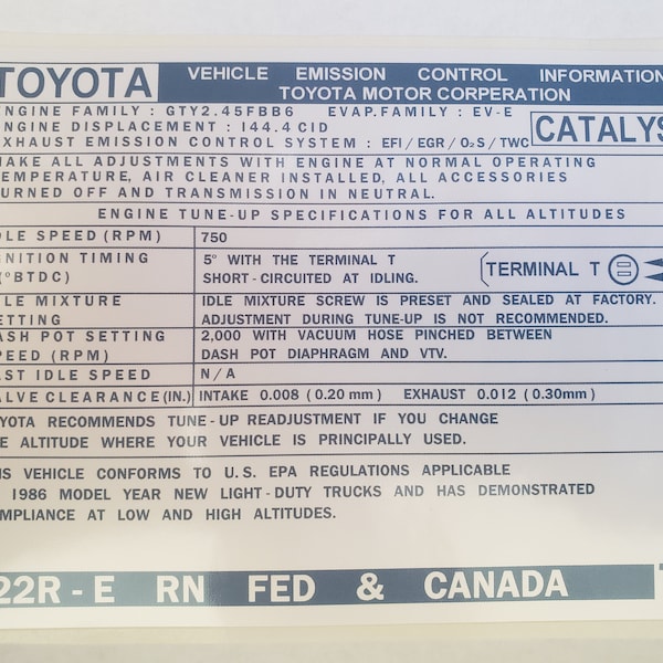 1986 Toyota Pickup Decal - Etsy