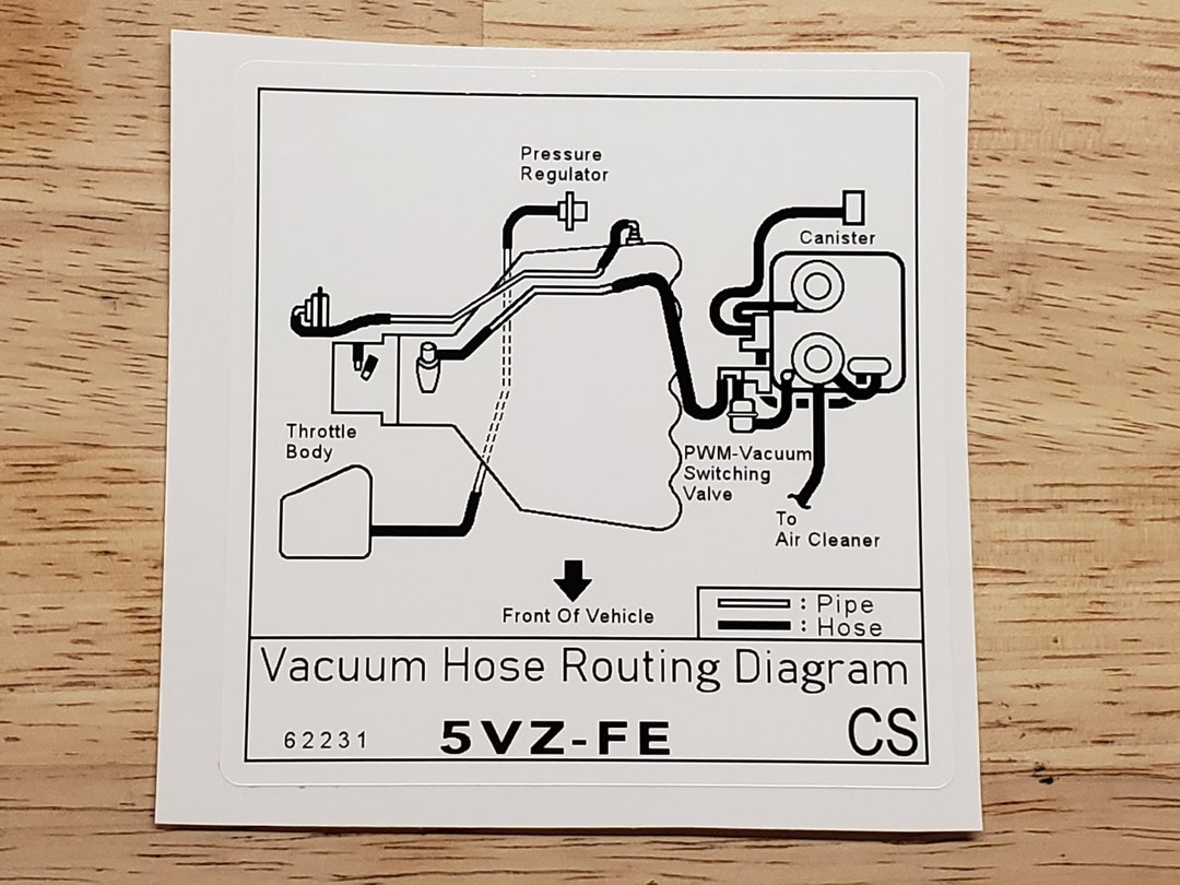 Toyota Vacuum Hose Information CS 62231 ( 5VZ-FE ) Sticker, Label ...