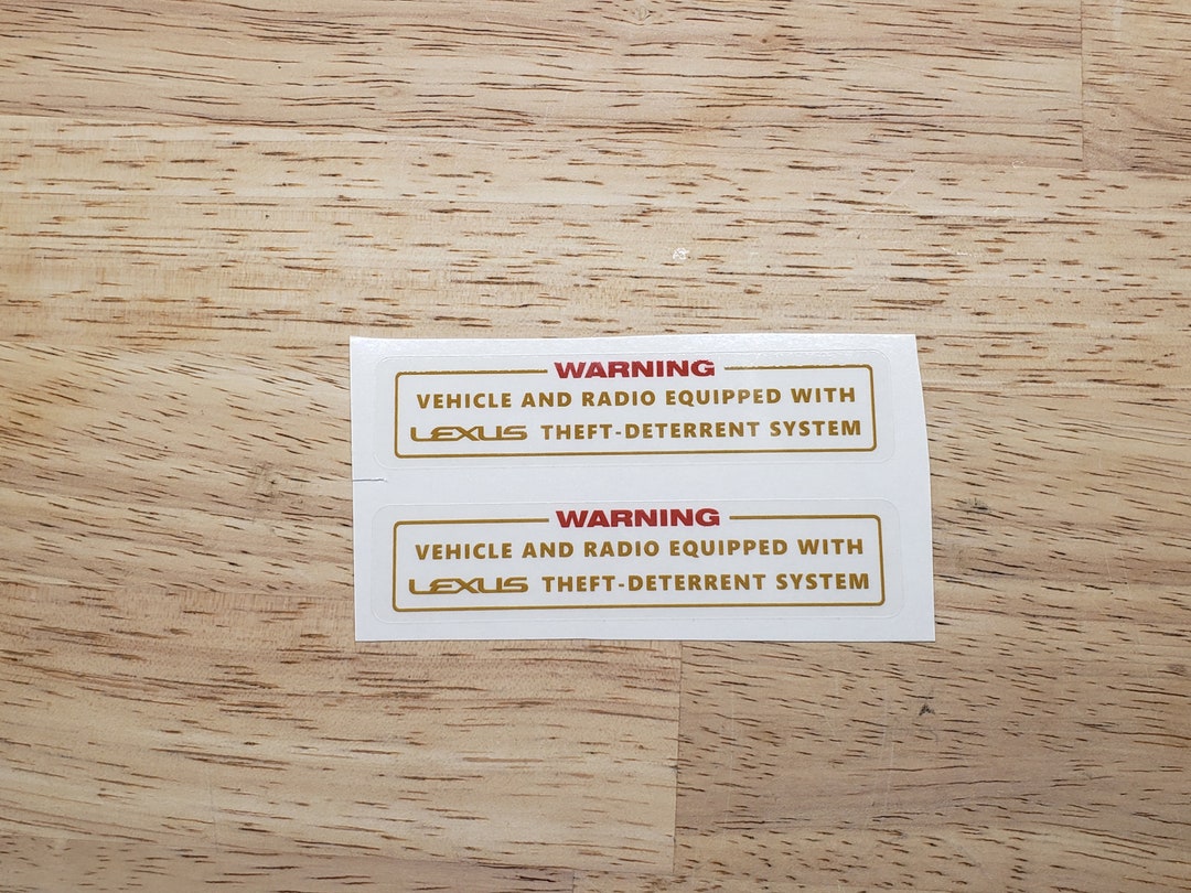 LEXUS Theft-deterrent (x2 Decals) - Etsy