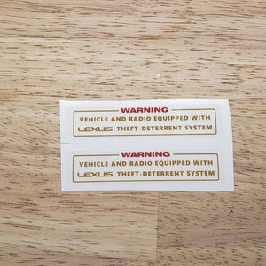 LEXUS Theft-deterrent (x2 Decals) - Etsy