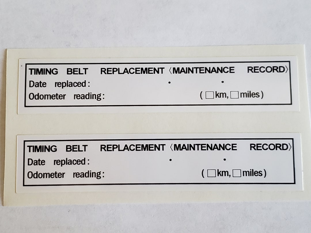 Timing Belt Service Labels (x2) - Etsy
