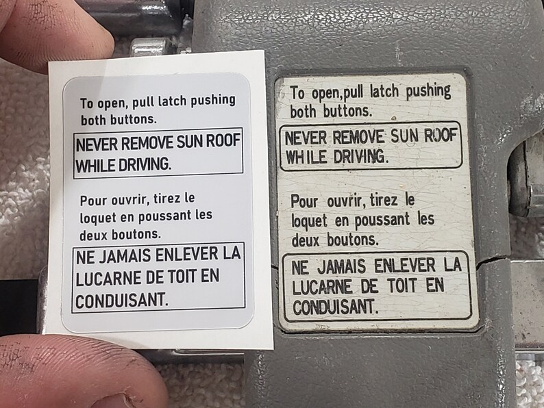 Toyota Sunroof Latch 86-89 Labels Sticker, Label, Decal - Etsy
