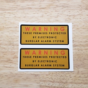 Burglar Alarm System (x2 Decals) - Etsy