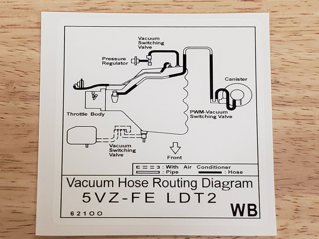Toyota Vacuum Hose Information WB 62100 ( 5VZ-FE LDT2 ) Sticker, Label ...