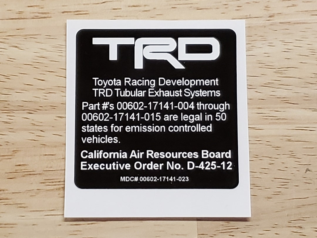 TRD Supercharger Exhaust (D-425-12) Label - Etsy