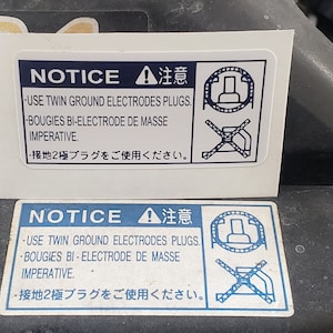 Spark Plug NOTICE Labels Sticker, Label, Decal - Etsy