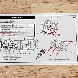 Toyota Sun Visor Lubrication Labels Sticker, Label, Decal - Etsy