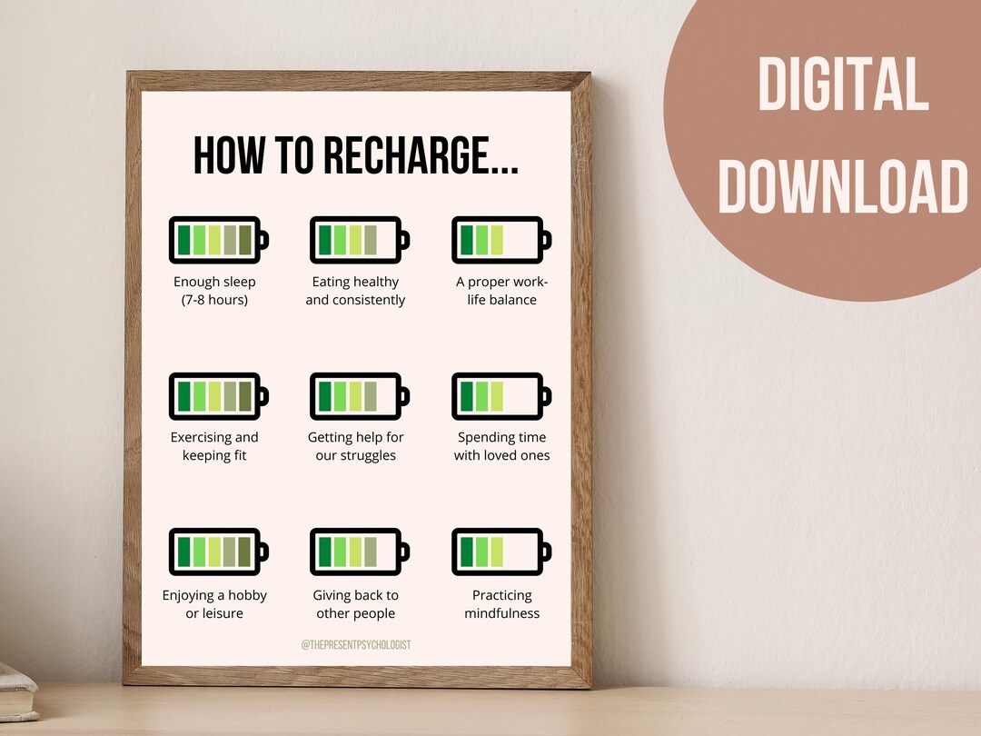 How to Recharge... | Poster Print | Psychology Wall Art | Digital ...