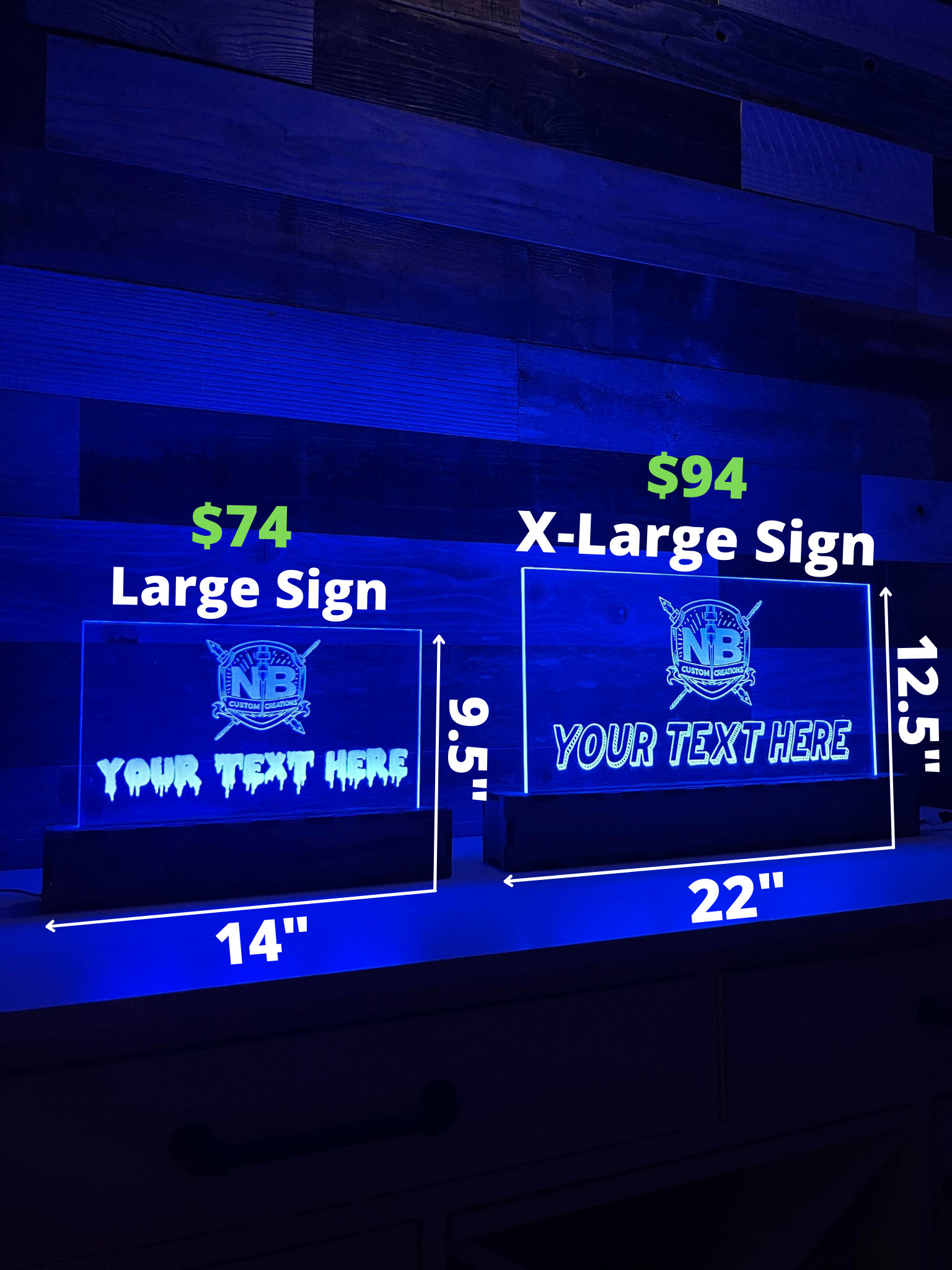 Custom LED Acrylic Sign Neon Sign Social Media Sign Business Sign ...