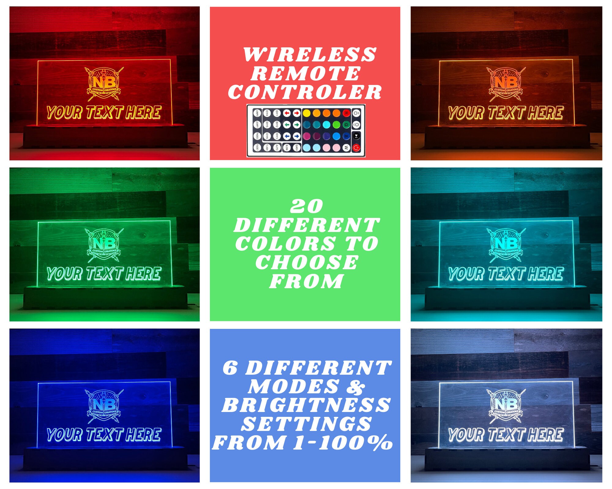 Custom LED Acrylic Sign Neon Sign Social Media Sign Business Sign ...