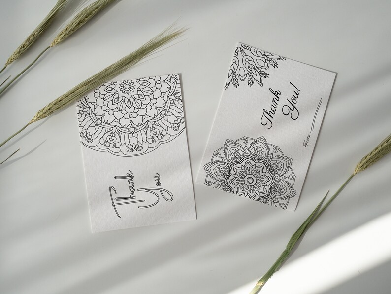 Coloring Thank You Card, Printable Thank You Card, Business Thank You ...