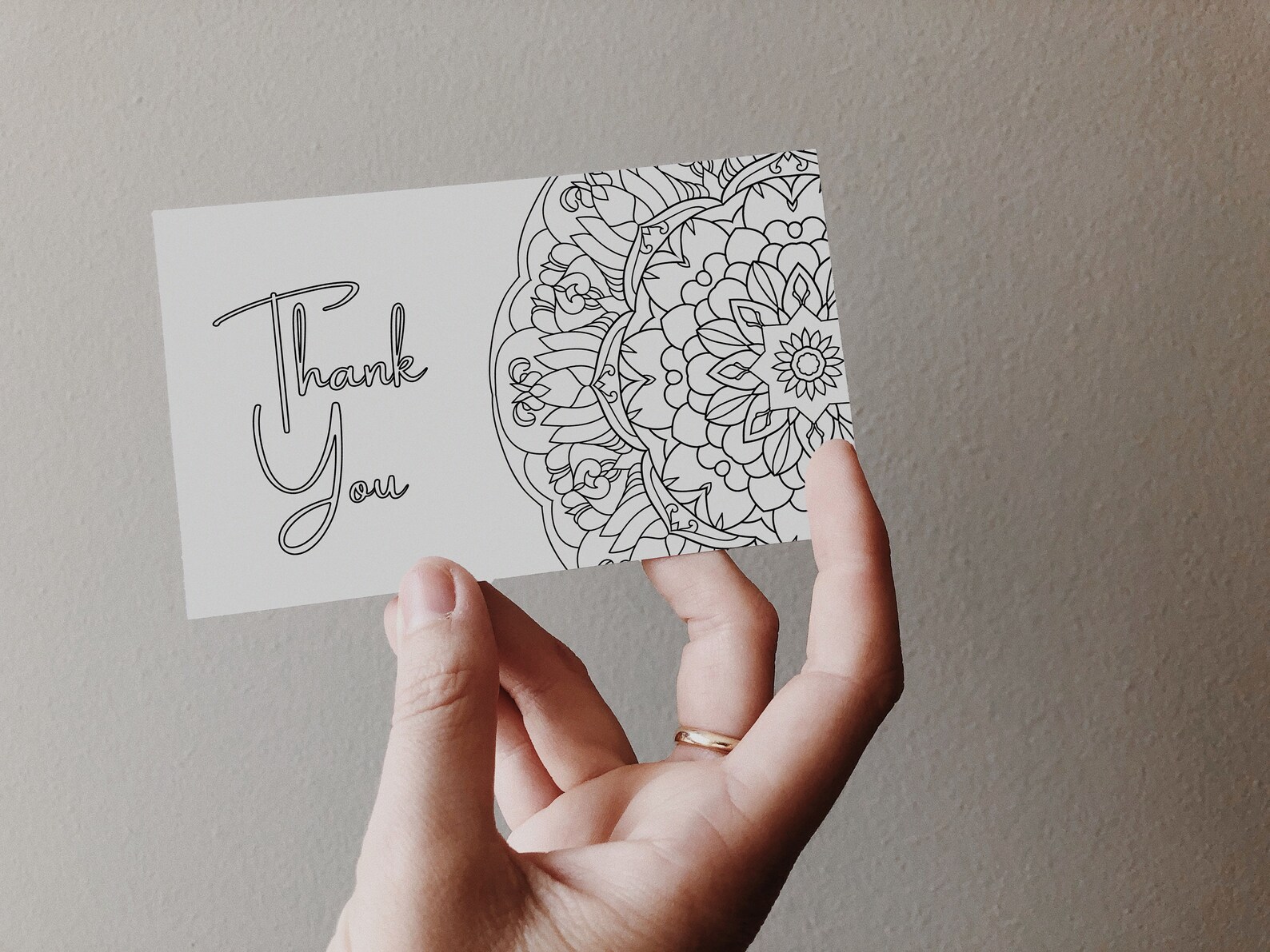 Coloring Thank You Card Printable Thank You Card Business - Etsy