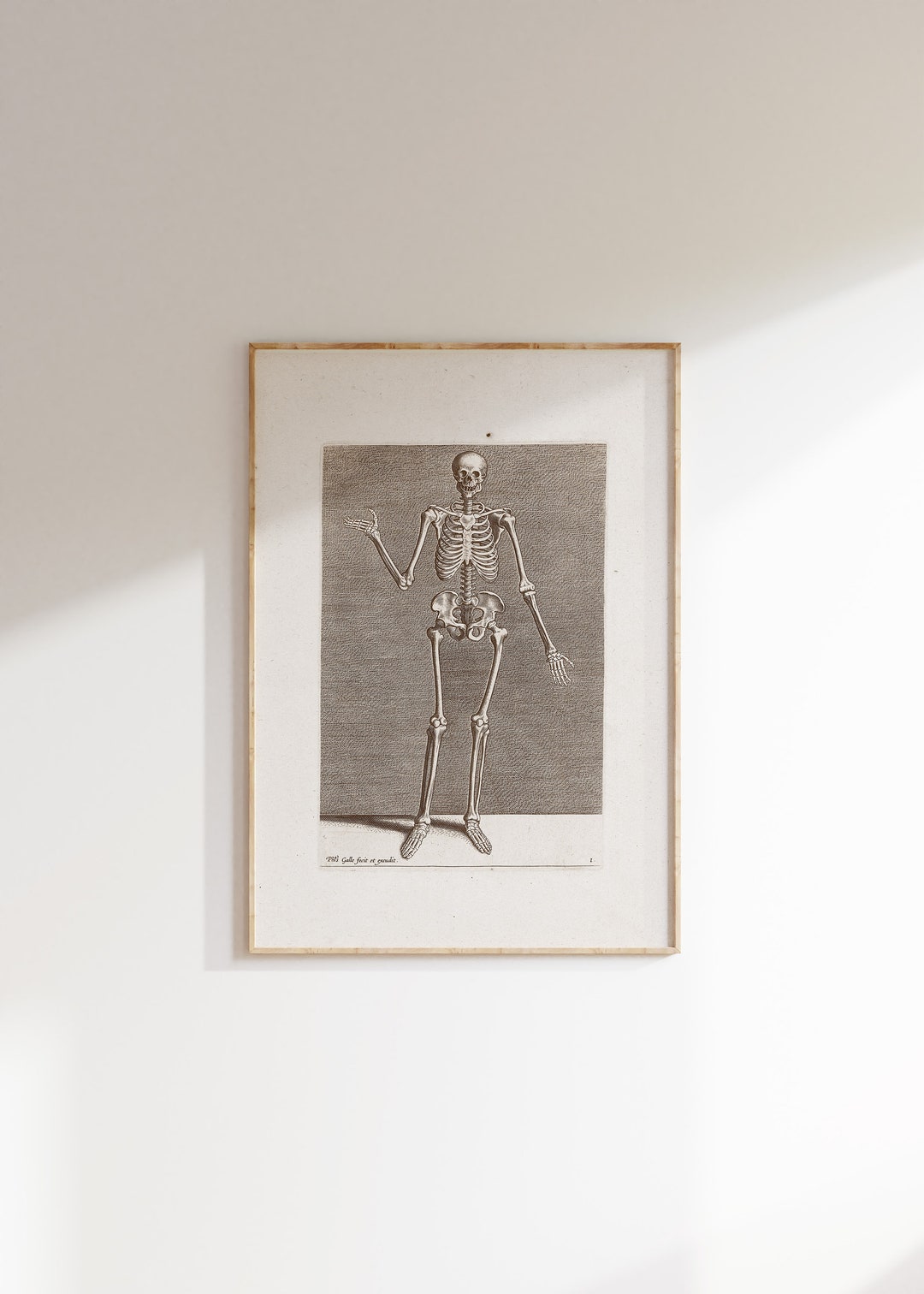 Skeleton Drawing | Halloween Wall Art Printable | Vintage Halloween ...